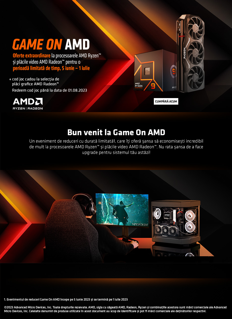 Game on AMD, super oferte - PC Garage
